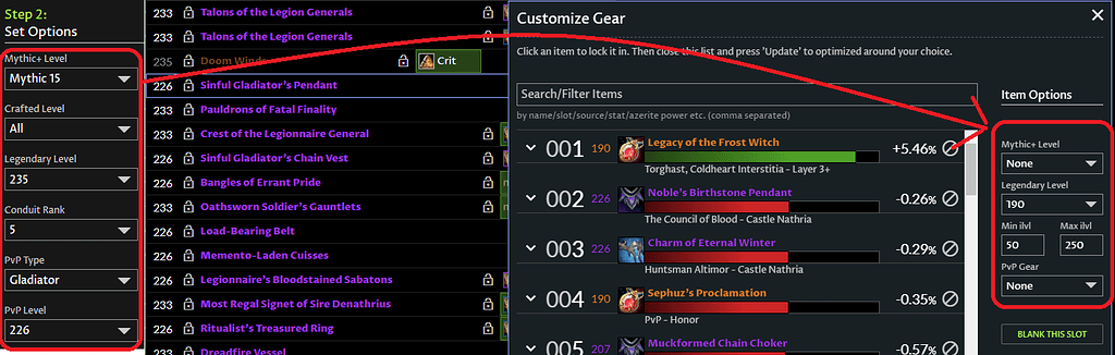 Best in Slot settings don't persist into the Customize Gear list - Ask ...