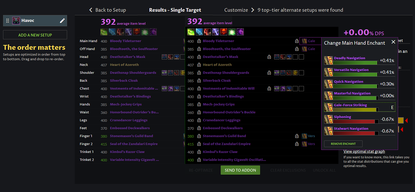 Weird DH issue: enchants on wep - Character specific - Ask Mr. Robot